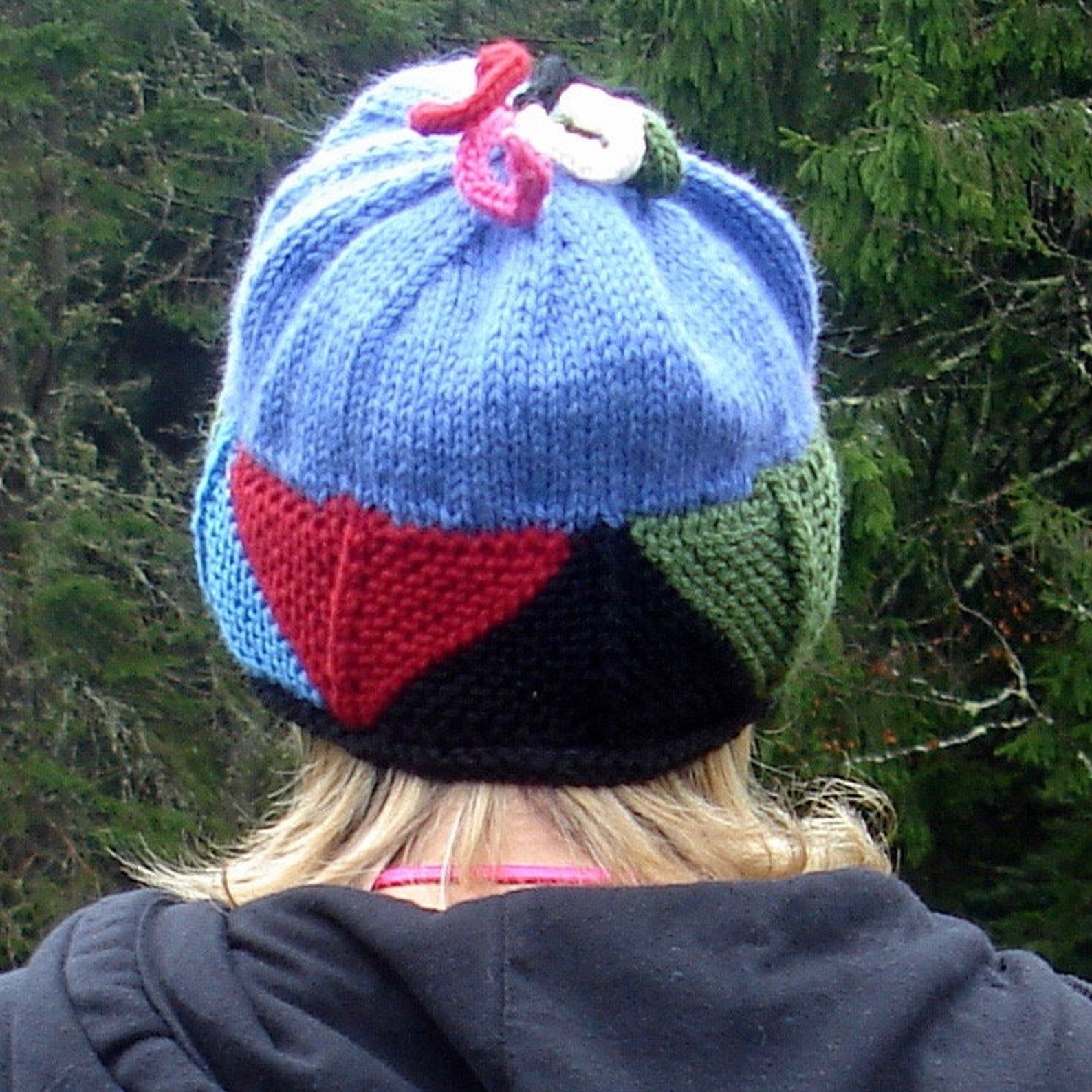Modular Hat Knitting Pattern, PDF, Knitted Triangles Hat Pattern, Knit ...