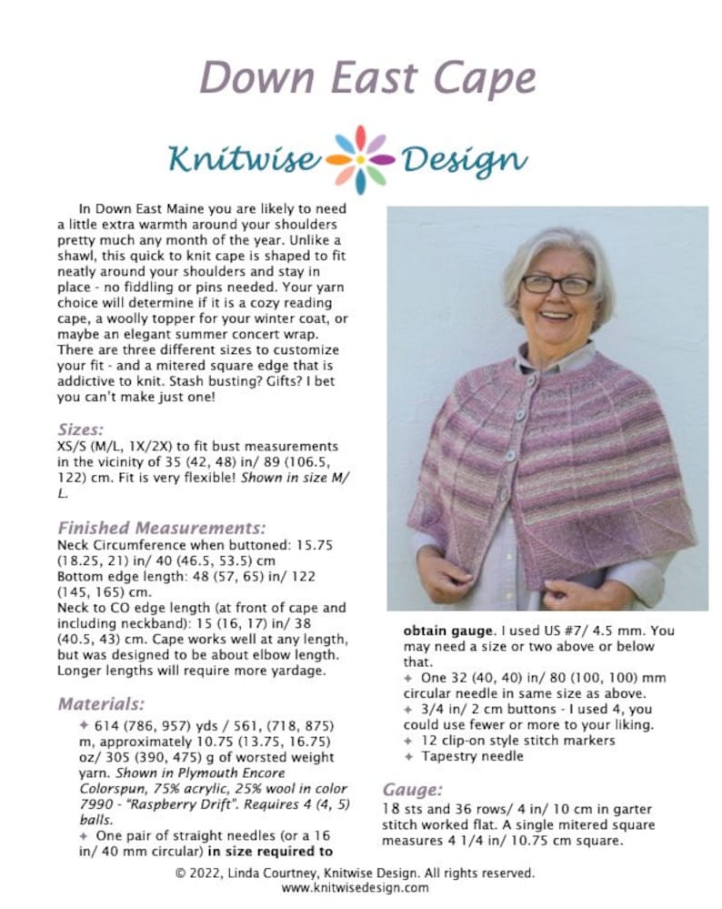 Cape Knitting Pattern PDF Seamless Knitted Cape Pattern | Etsy