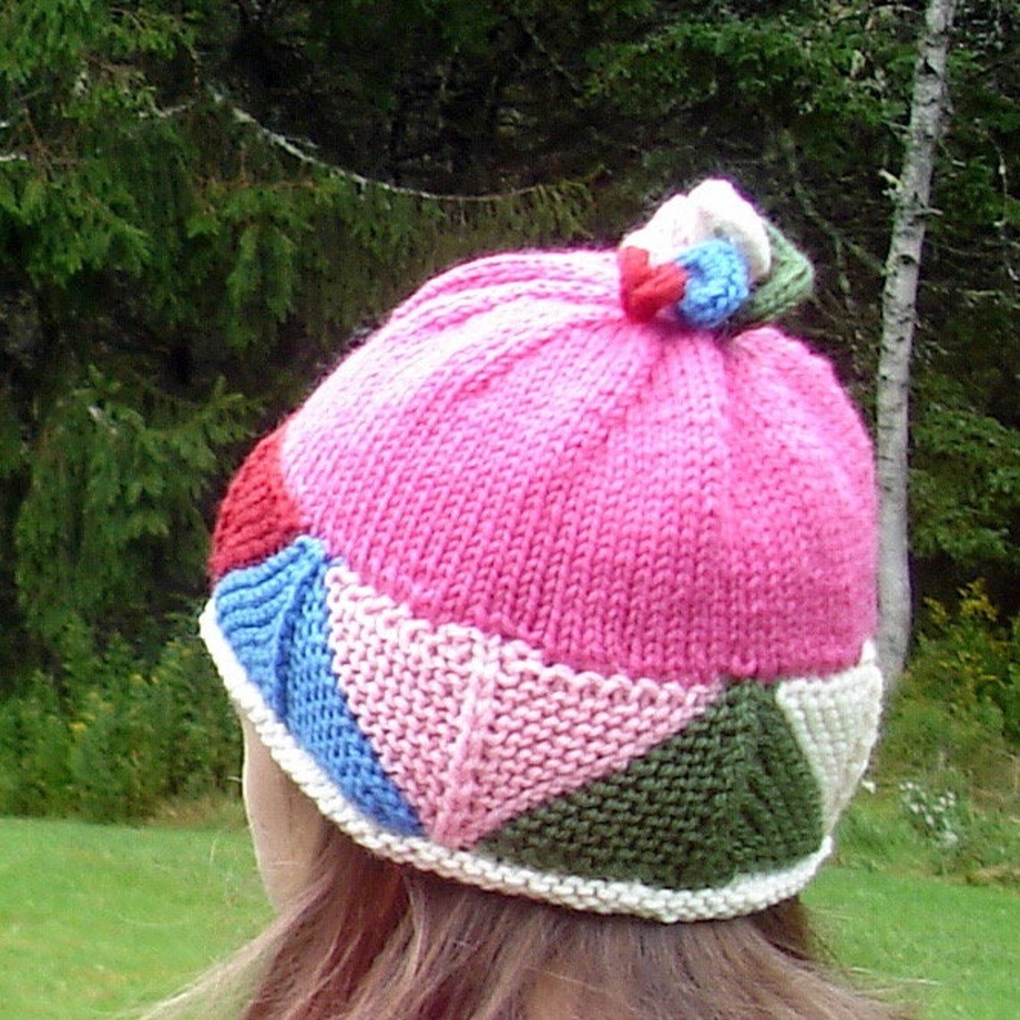 Modular Hat Knitting Pattern, PDF, Knitted Triangles Hat Pattern, Knit ...