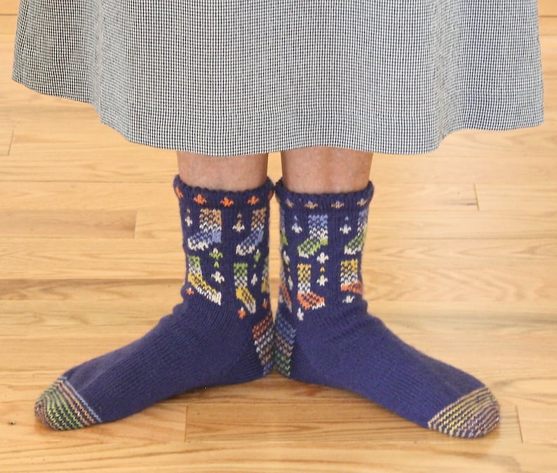 Sock Knitting Pattern, PDF, Stranded Knitting Sock Pattern, Colorwork ...