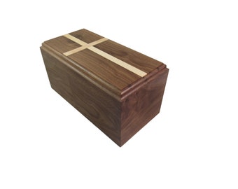 Premium Walnut Urn With Maple Cross. | Etsy