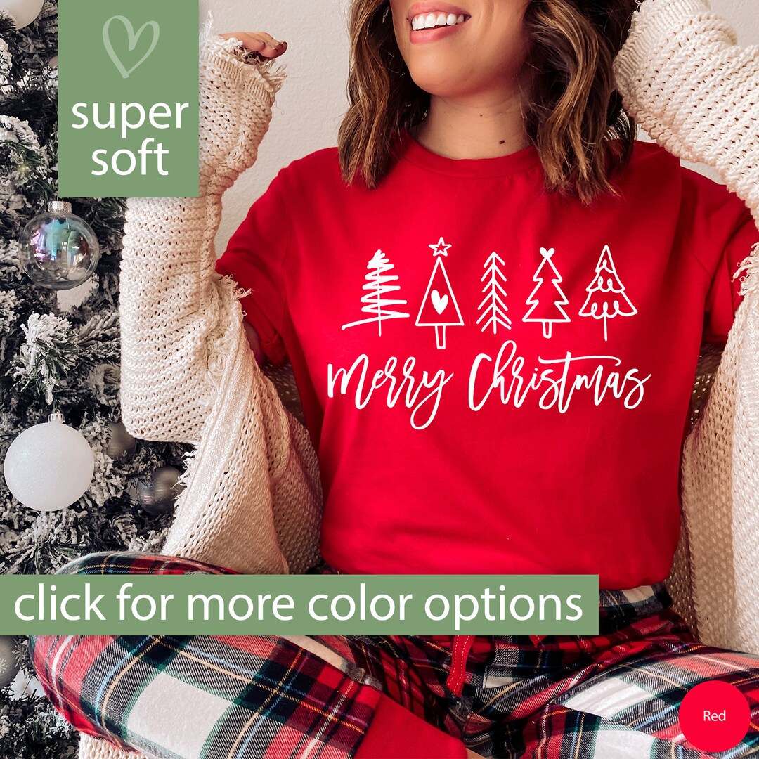 Christmas Tree Shirt Merry Christmas Shirt For Women Merry Christmas Tshirt Holiday T Shirt