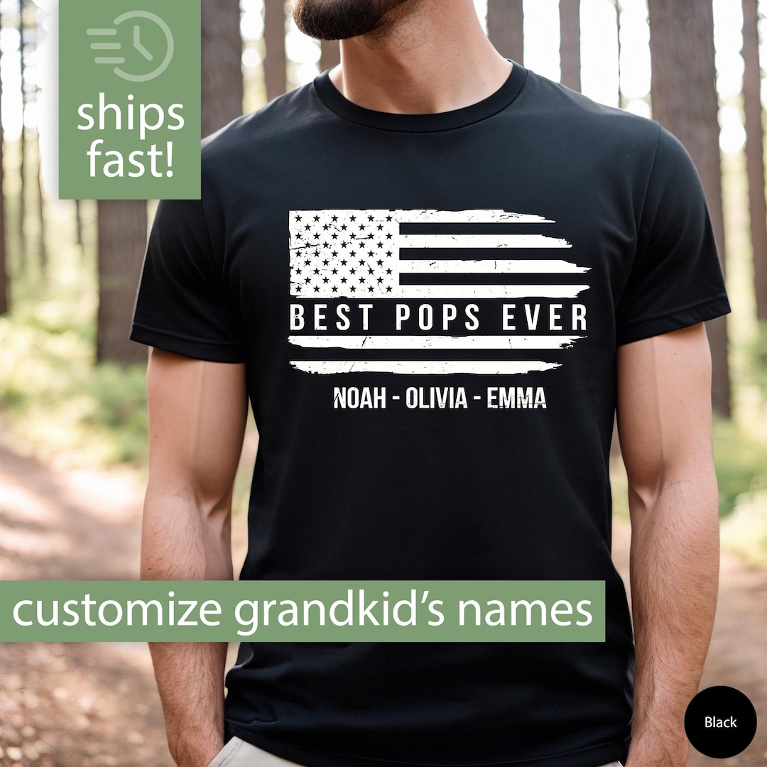 Pops Gift, Custom Pops Shirt for Grandpa, Best Pops Ever Shirt ...