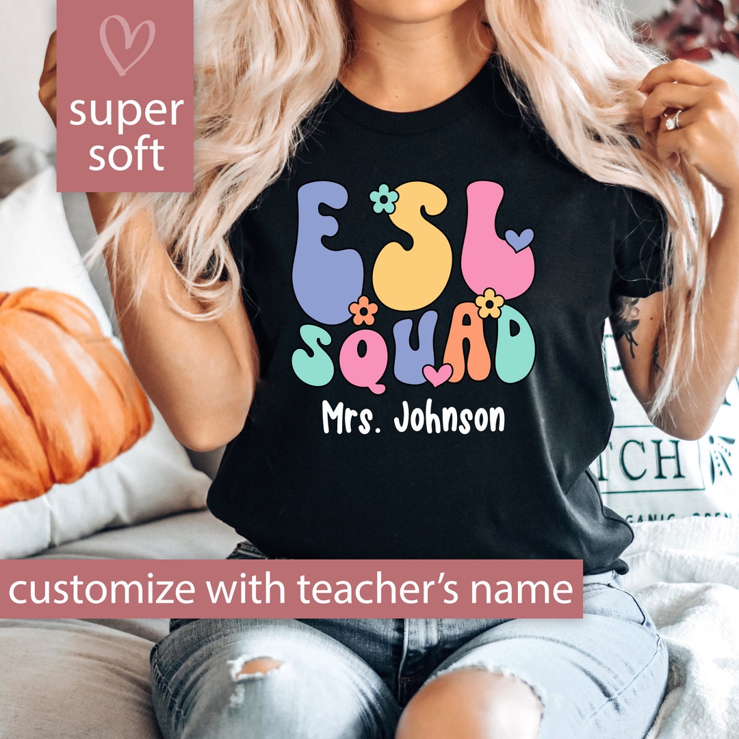 ESL Teacher Shirt, Custom Shirt for ESL Teacher T Shirt, Retro ESL ...