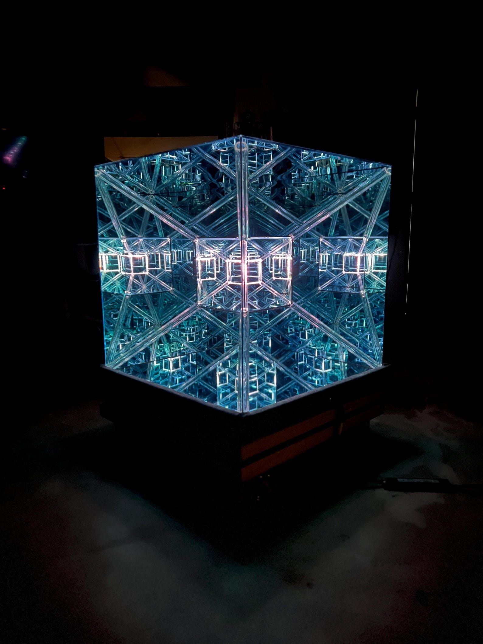 Hyper Tesseract 5D Hypercube Infinity Mirror Art Sculpture 27" - Made ...