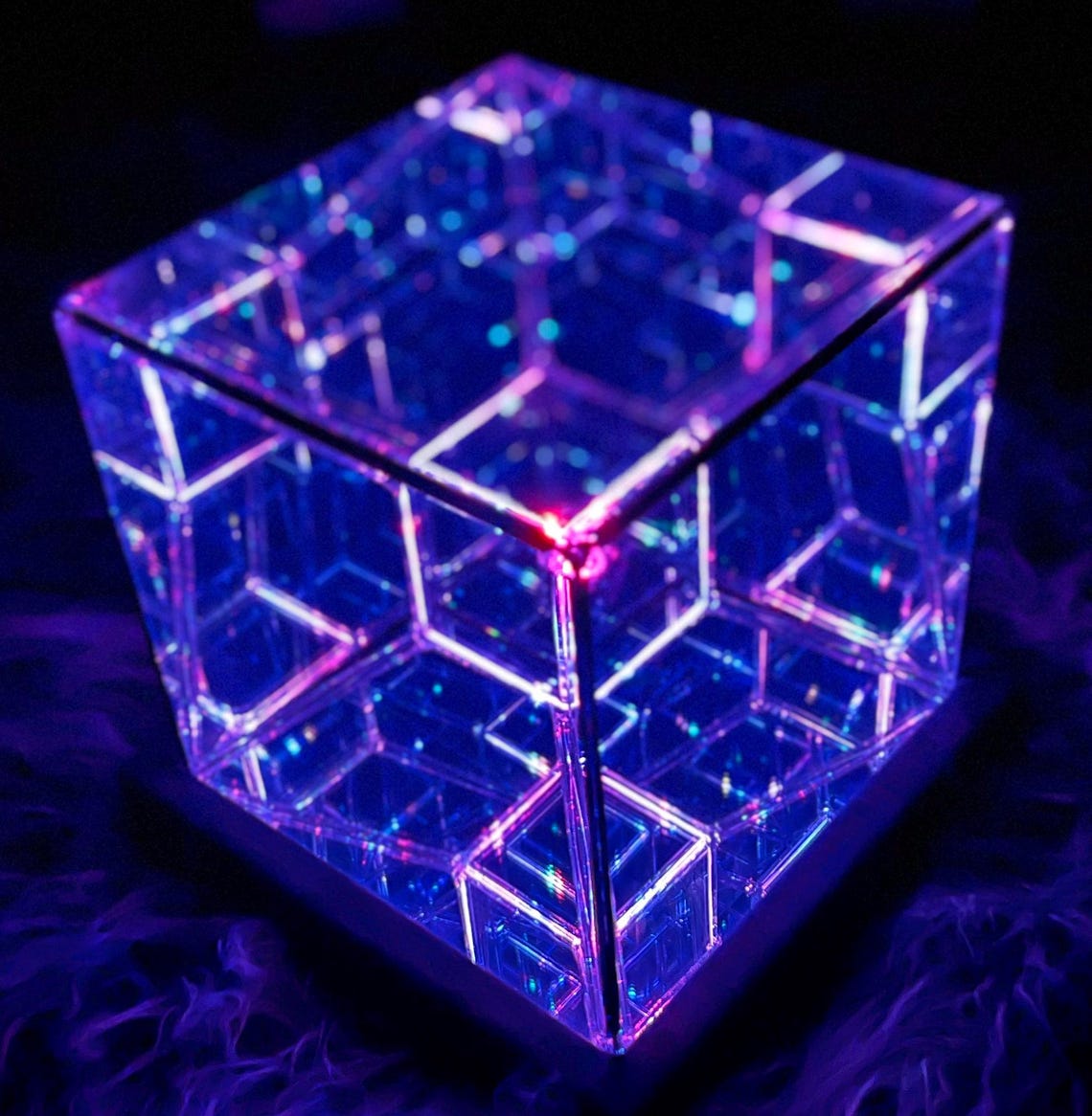 SALE- 15" Custom Tesseract Hypercube Infinity Mirror Art Sculpture- One ...