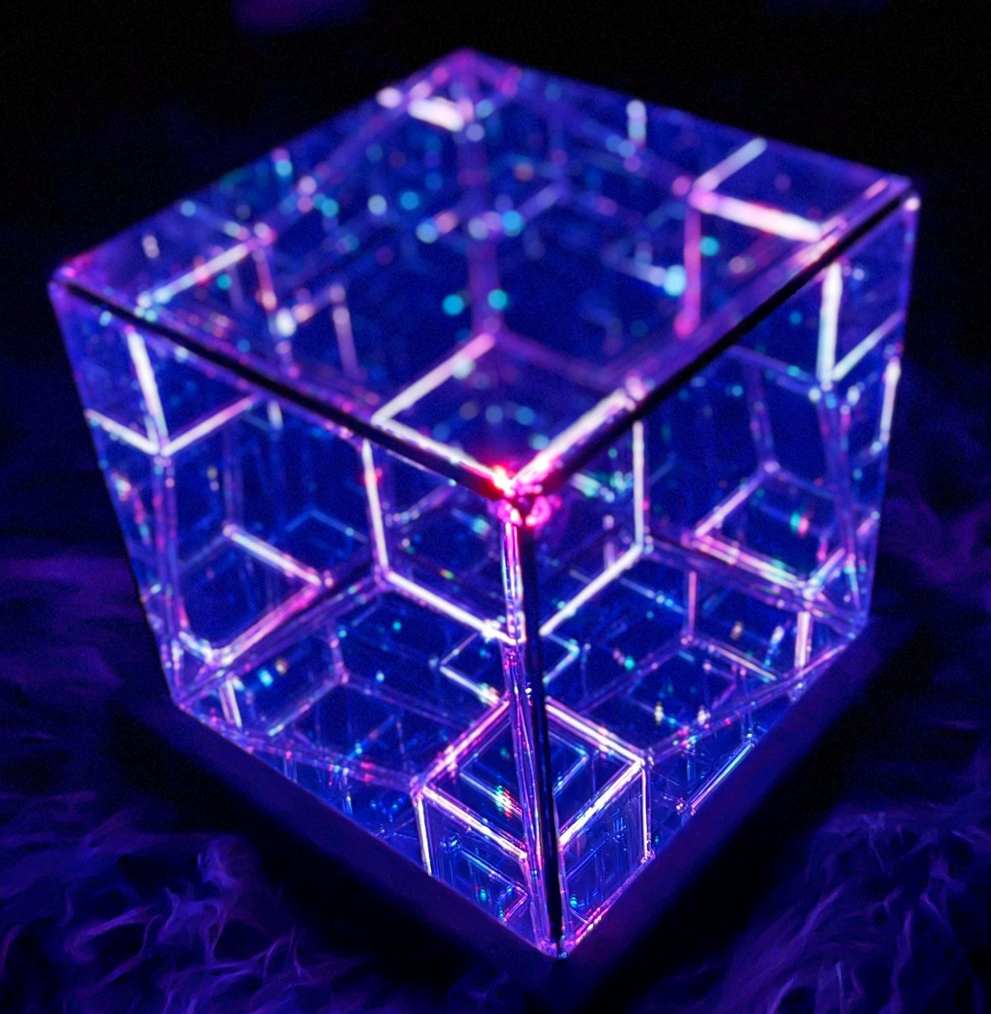 SALE- 24" Custom Tesseract Hypercube Infinity Mirror Art Sculpture ...