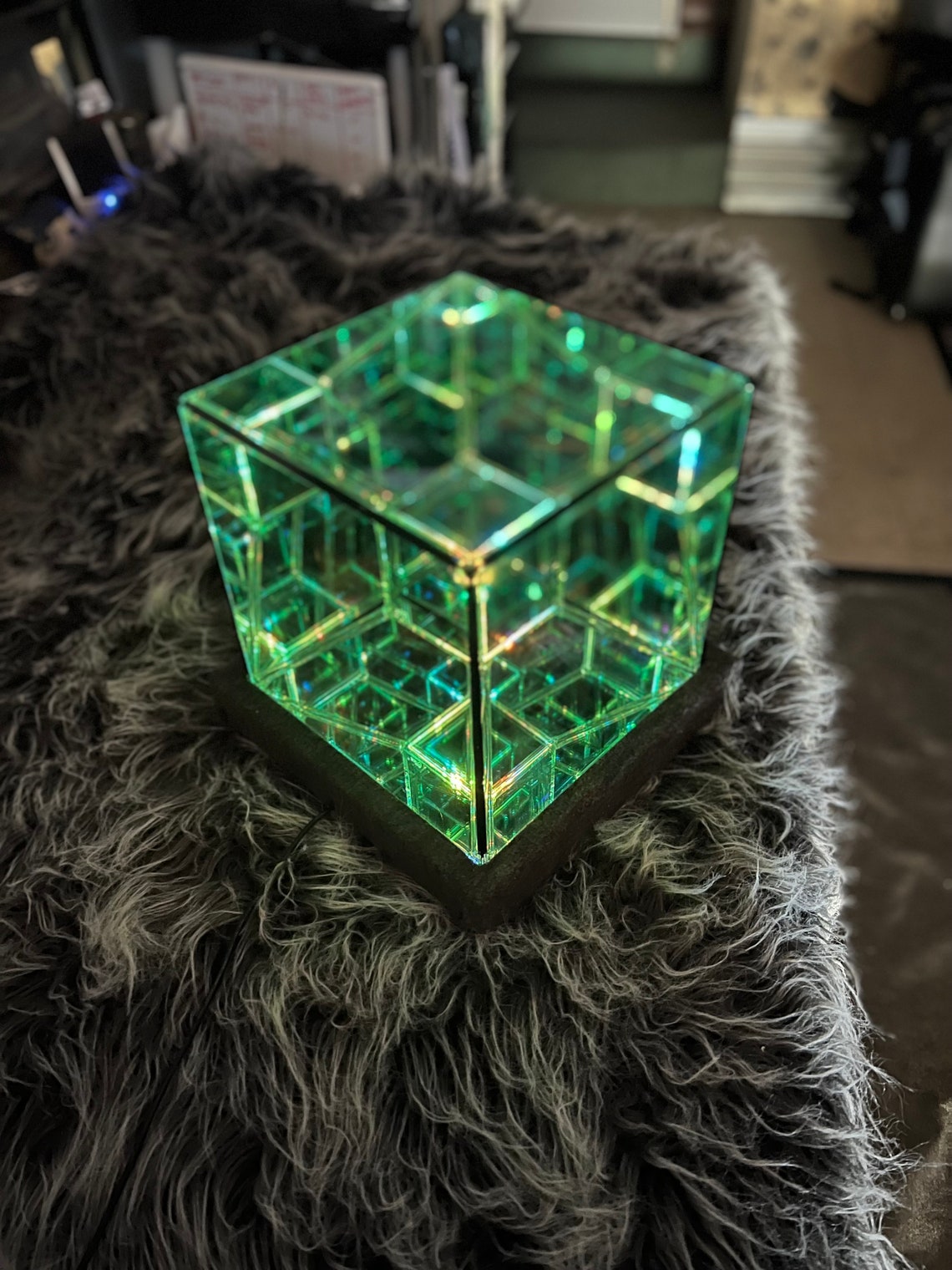 Tesseract Hypercube Infinity Mirror Art Sculpture Made to - Etsy