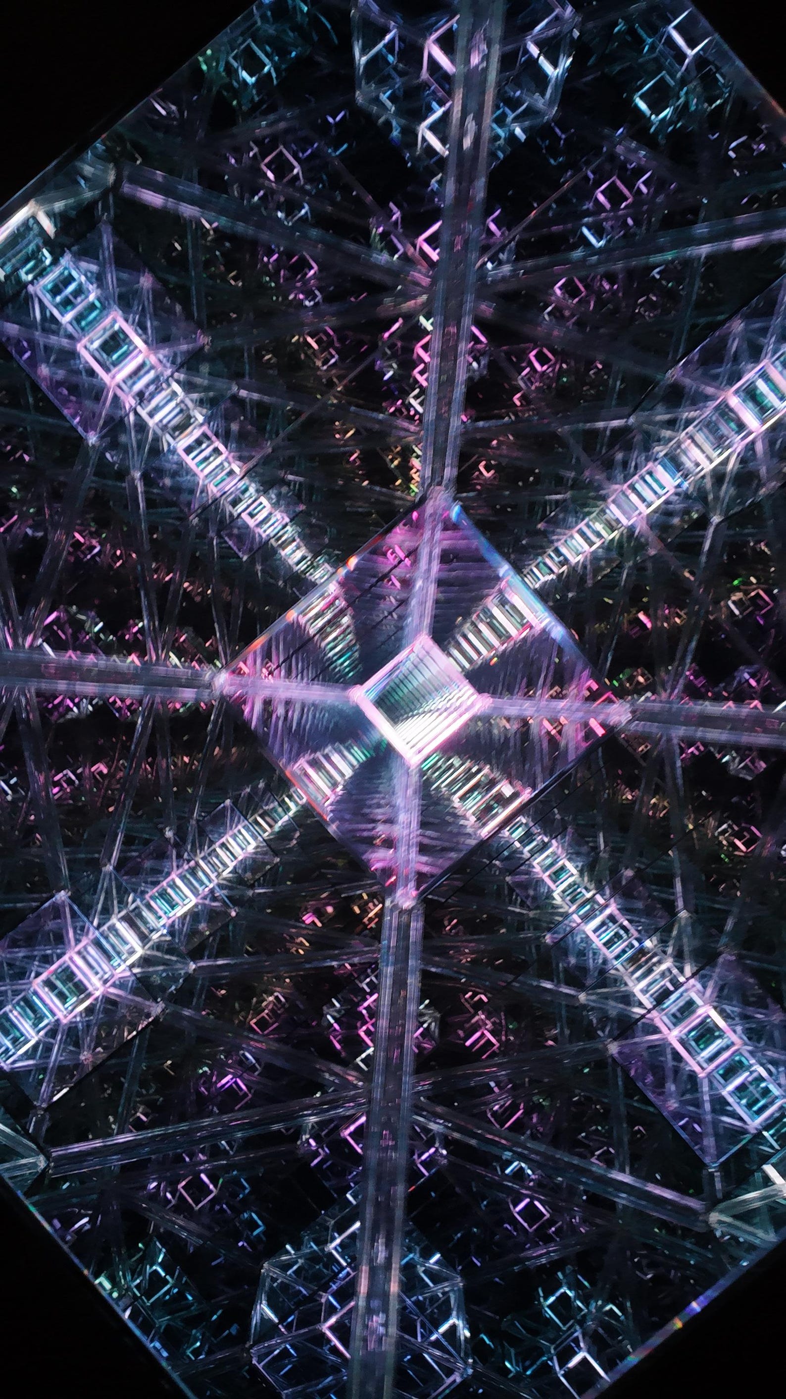 Hyper Tesseract 5D Hypercube Infinity Mirror Art Sculpture 27" - Made ...