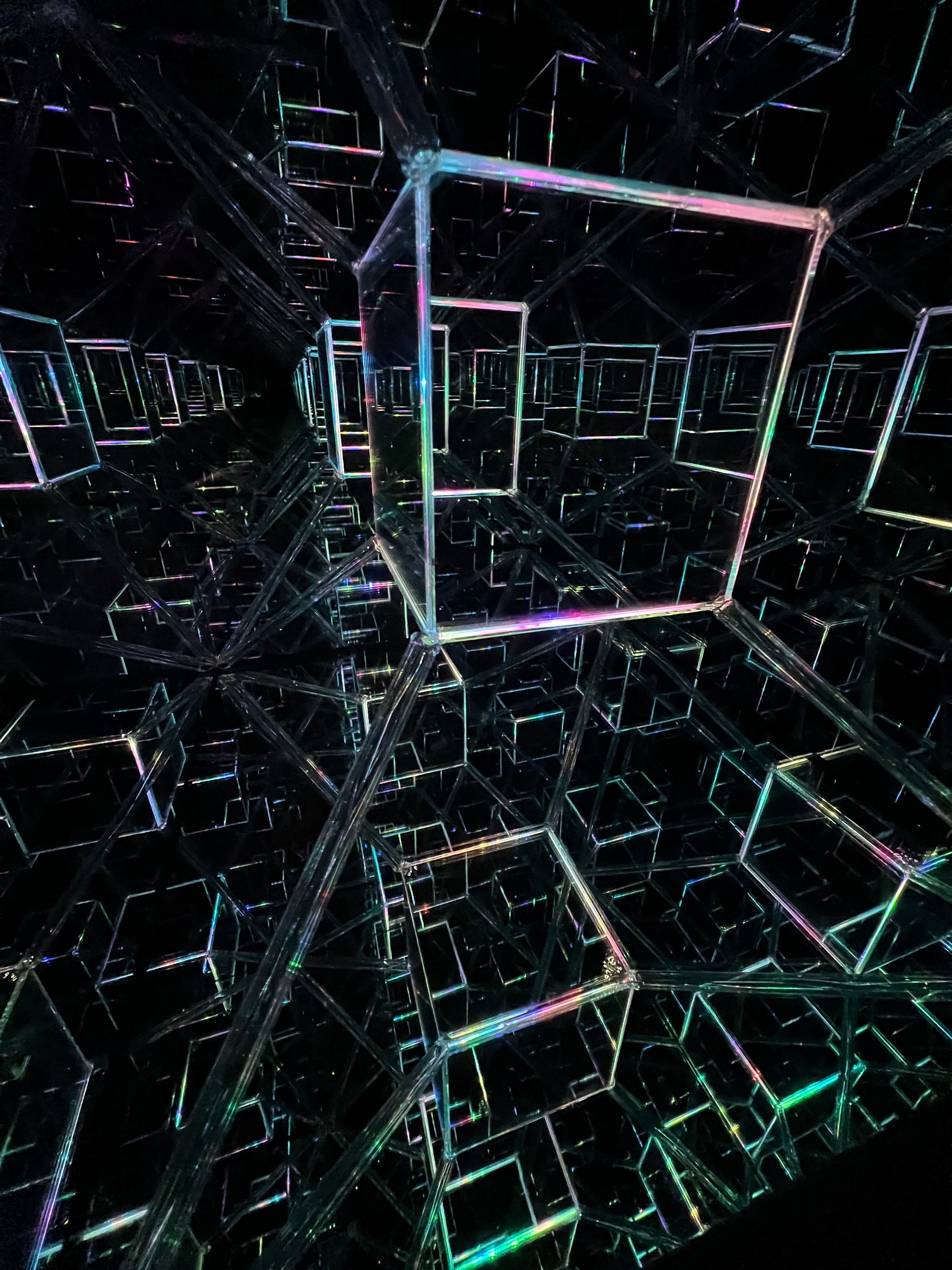 Tesseract Hypercube Infinity Mirror Art Sculpture In Stock Etsy 日本