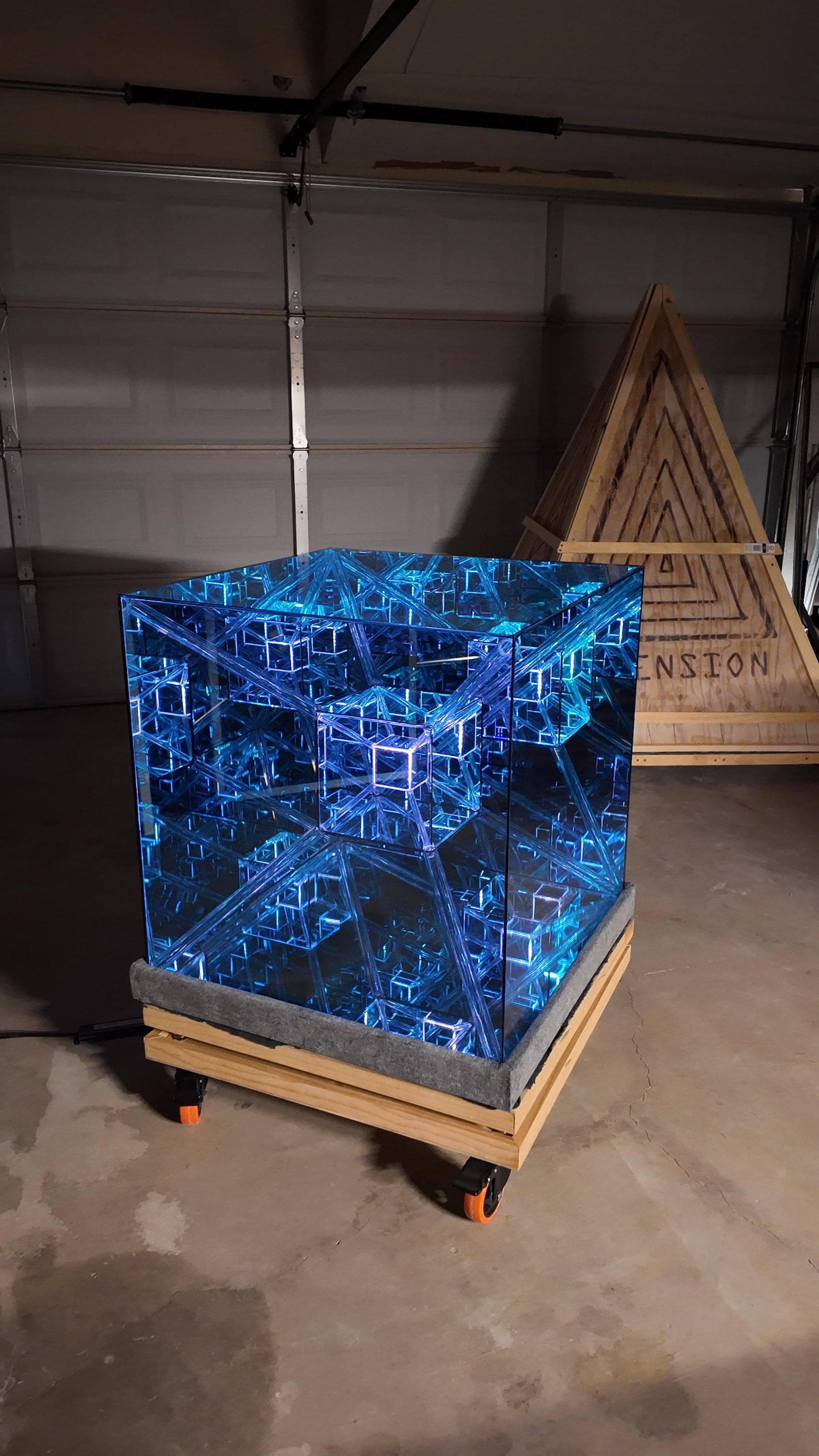 Hyper Tesseract 5D Hypercube Infinity Mirror Art Sculpture 27" - Made ...