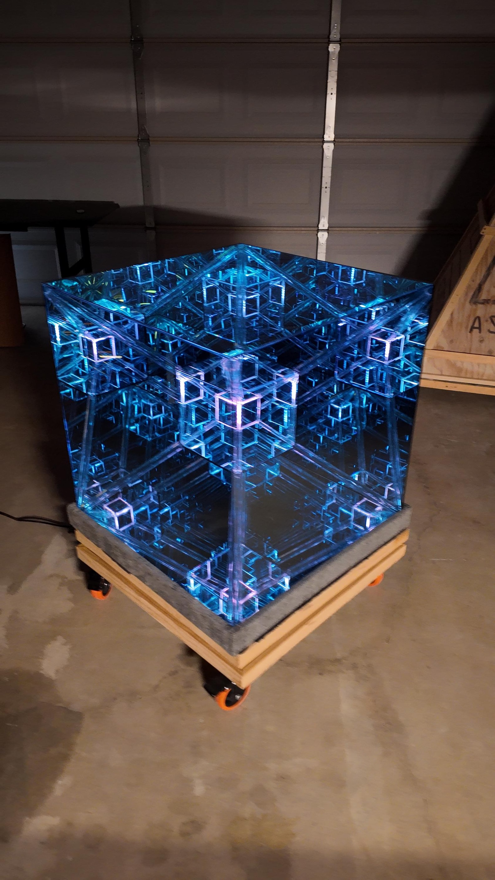 Hyper Tesseract 5D Hypercube Infinity Mirror Art Sculpture 27" - Made ...