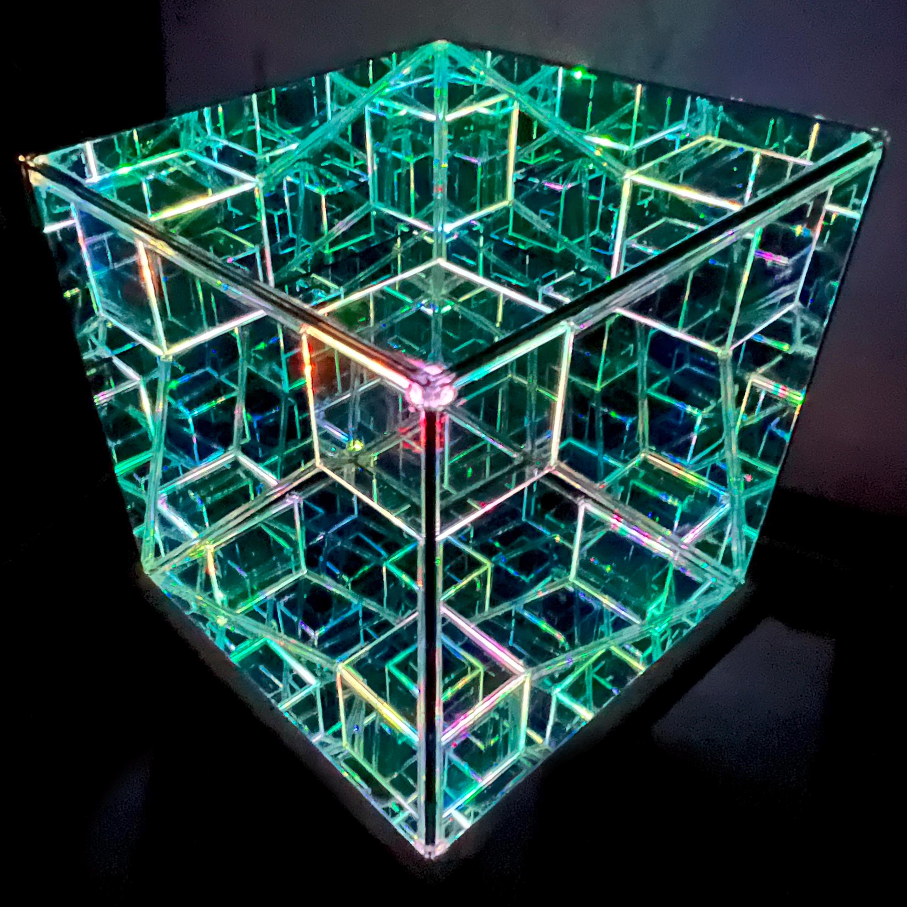SALE- 24" Custom Tesseract Hypercube Infinity Mirror Art Sculpture ...