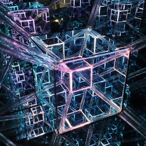 Hyper Tesseract 5D Hypercube Infinity Mirror Art Sculpture 27" - Made ...