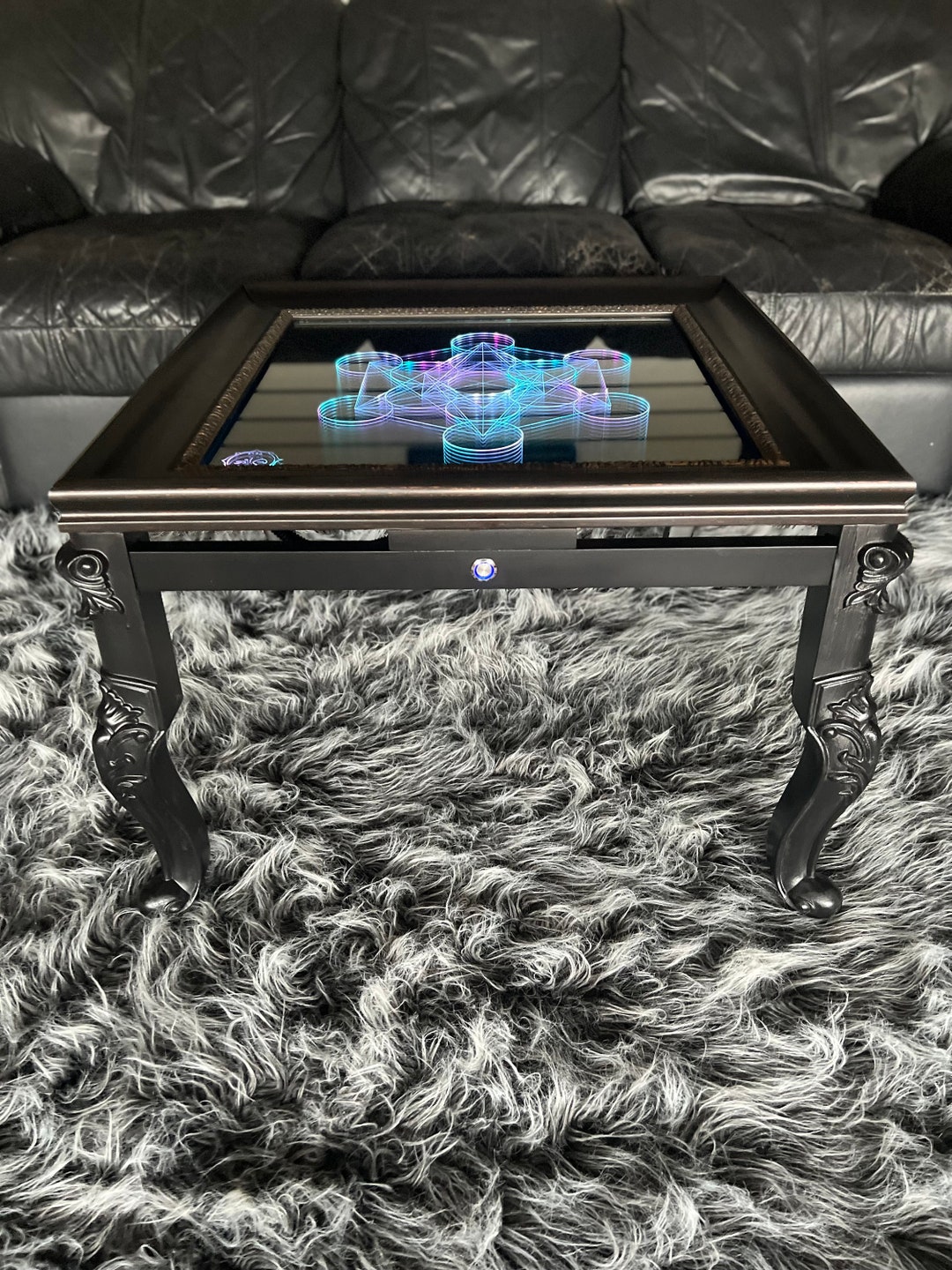 Infinity Mirror Coffee Table With Custom Metatrons Cube ON SALE - Etsy