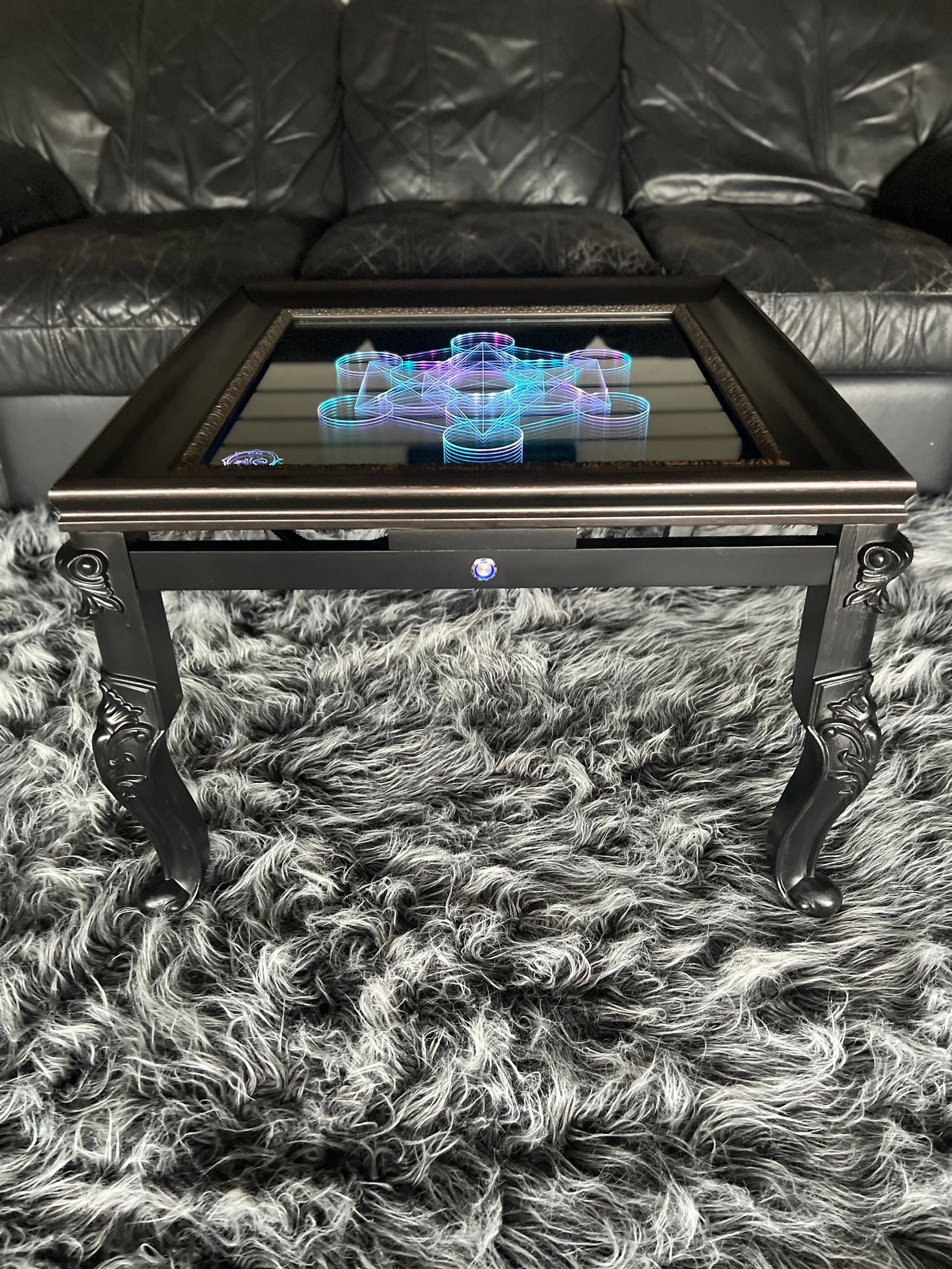 Infinity Mirror Coffee Table With Custom Metatrons Cube Sacred Geometry ...