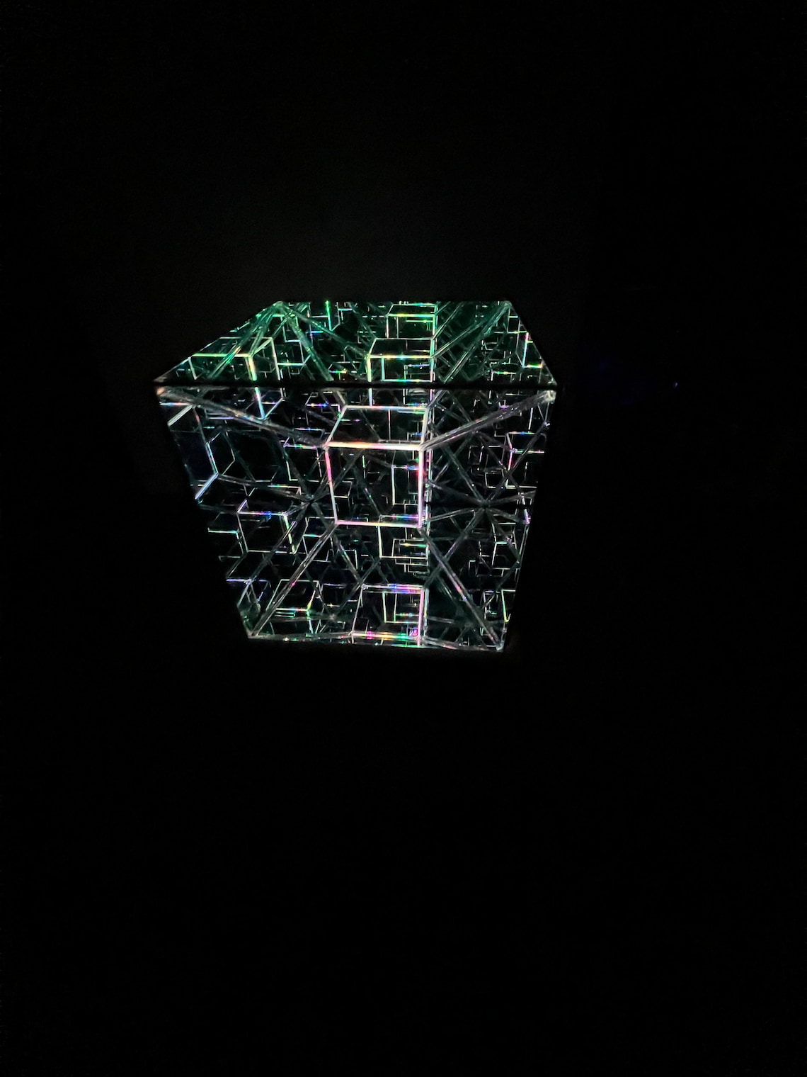 Tesseract Hypercube Infinity Mirror Art Sculpture In Stock Etsy