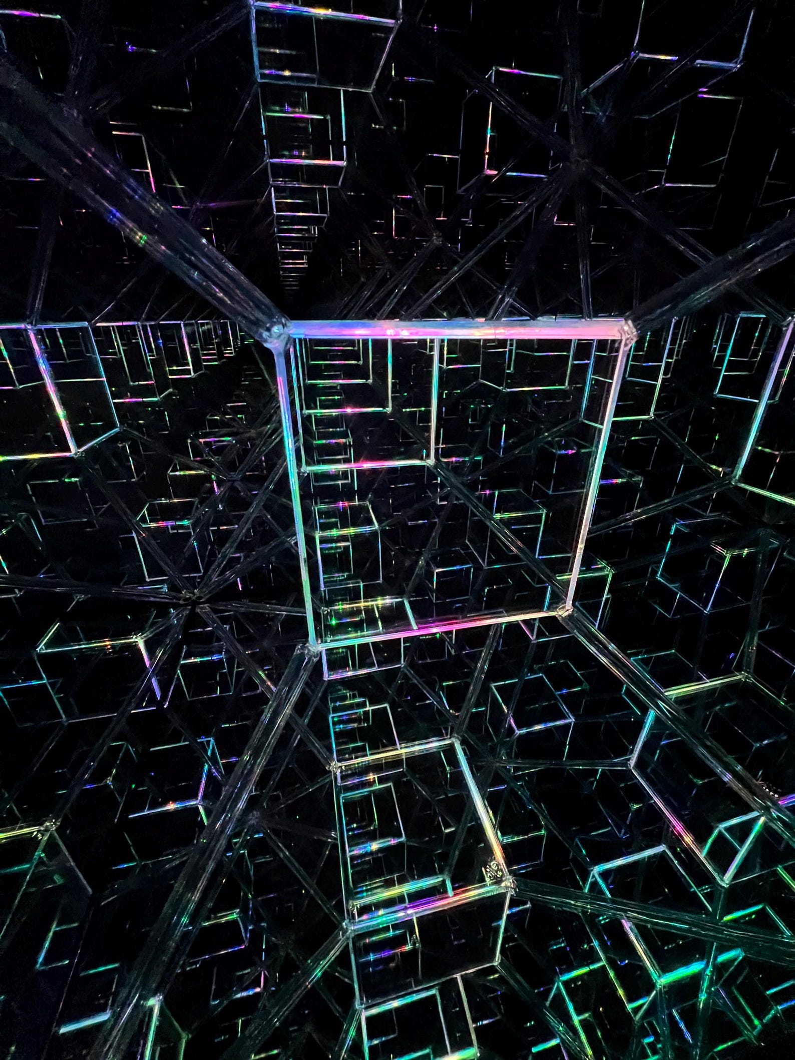 SALE- 24" Custom Tesseract Hypercube Infinity Mirror Art Sculpture ...