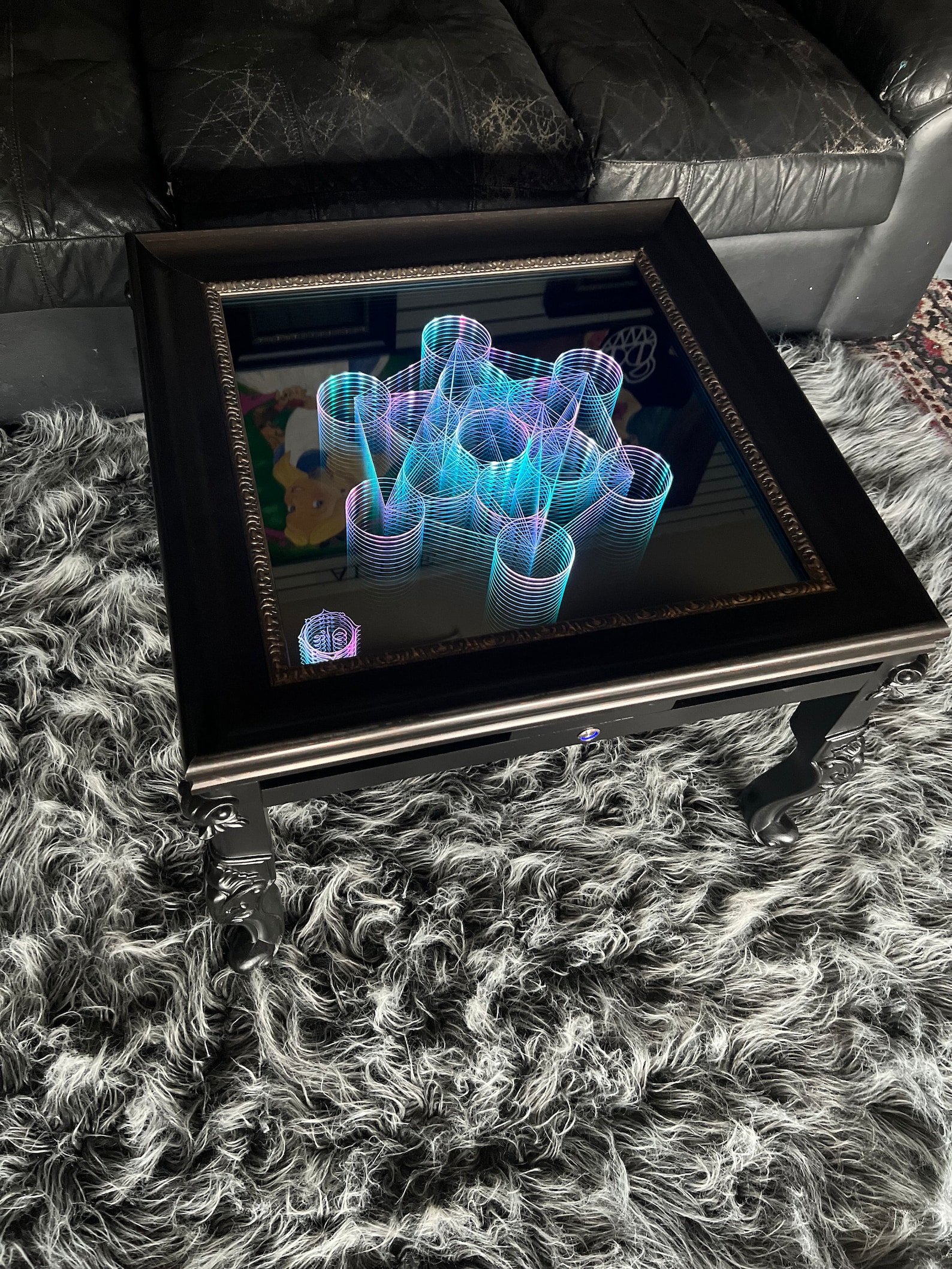 Infinity Mirror Coffee Table With Custom Metatrons Cube Sacred Geometry ...