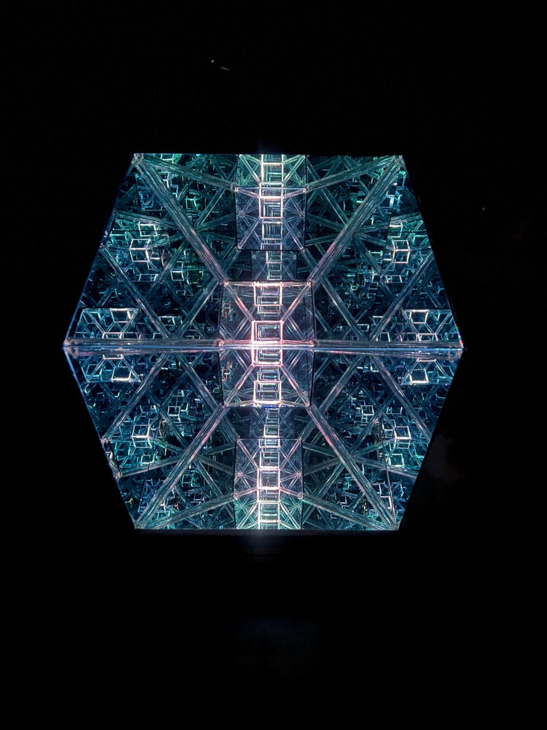 Hyper Tesseract 5D Hypercube Infinity Mirror Art Sculpture 27" - Made ...