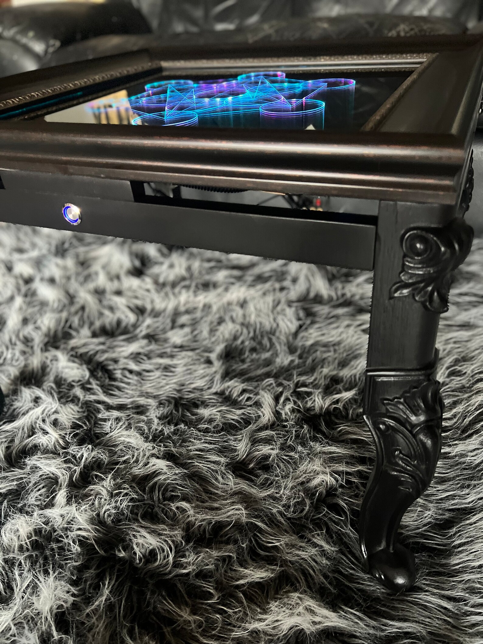 Infinity Mirror Coffee Table With Custom Metatrons Cube Sacred Geometry ...