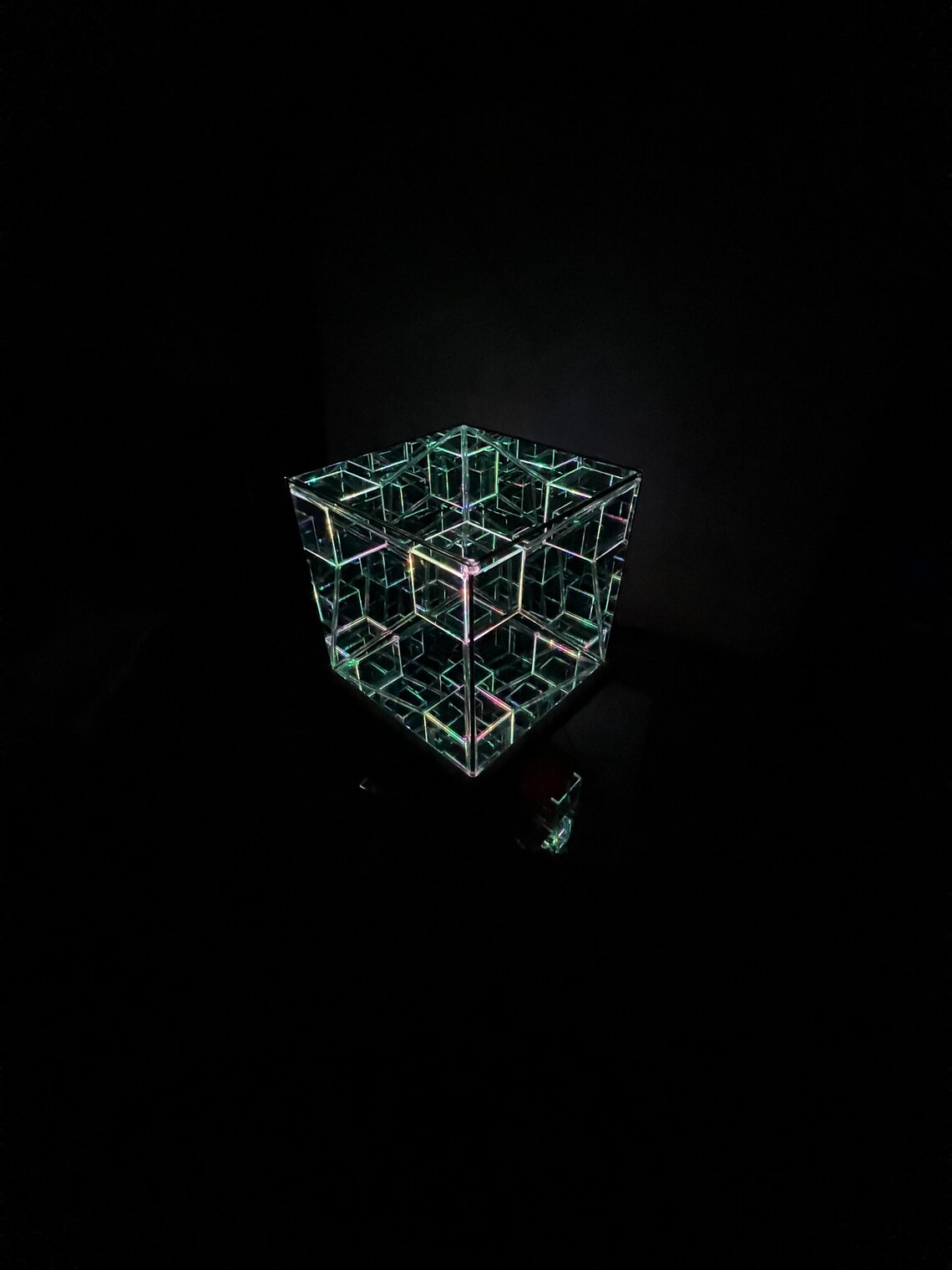 Tesseract Hypercube Infinity Mirror Art Sculpture in Stock | Etsy