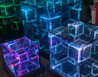 Tesseract Hypercube Infinity Mirror Art Sculpture in Stock - Etsy