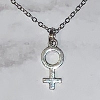 Female Symbol Necklace: Cubic Zirconia Pendant, Feminist Gift - Etsy