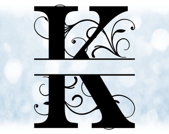 Letter K Split Svg | Etsy
