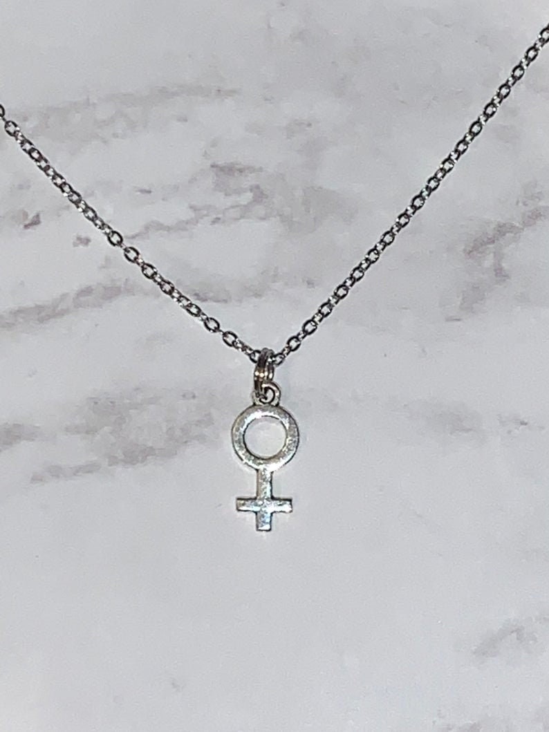Statement Jewelry Gold Chain Necklace With Female Symbol or | Etsy