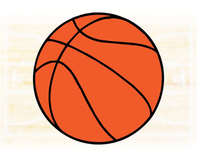 Sports Clipart: Large Orange & Black Basketball Shape Drawing - Etsy