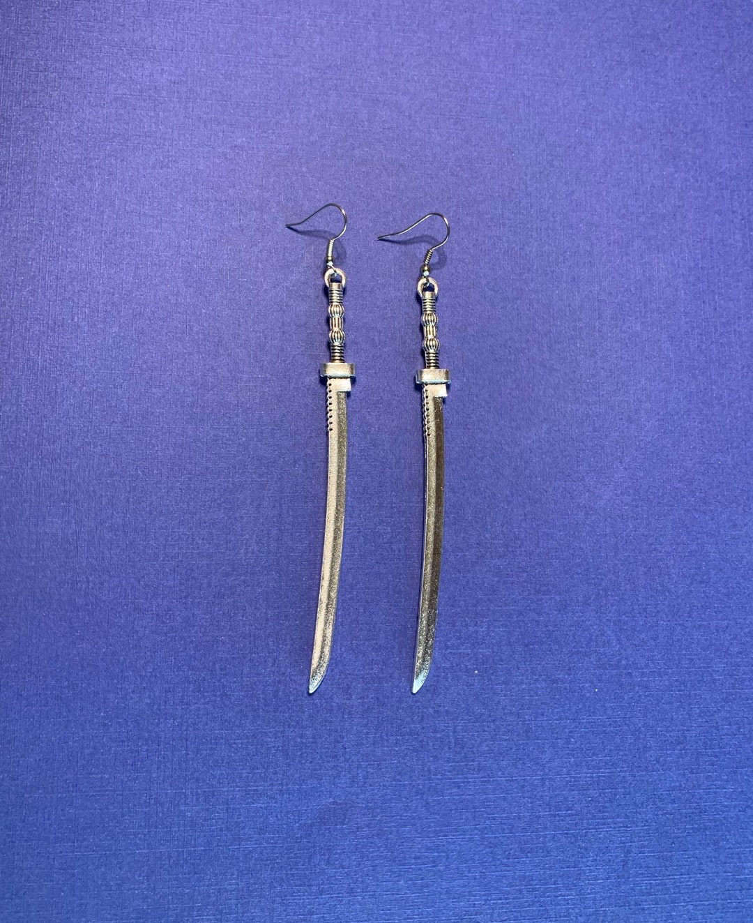 Warrior or Weapon Jewelry - Earrings With Very Long Sword, Katana ...