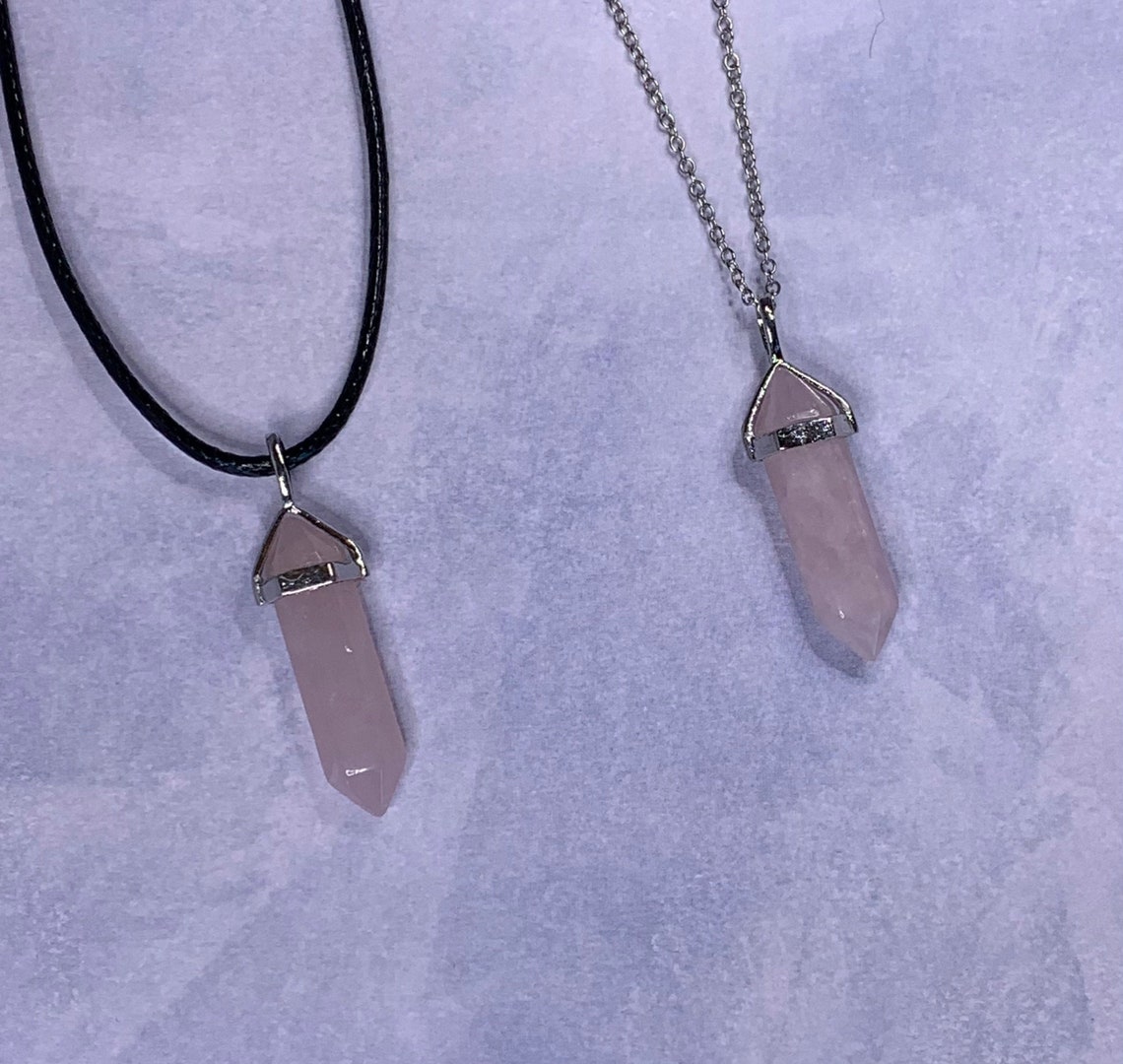 Genuine Gemstone/crystal Bullet Shape Pendant Necklace: - Etsy