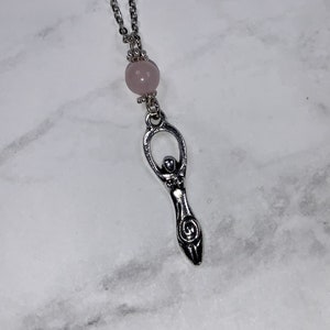 Fertility Goddess Pregnancy Necklace W/ Genuine Rose Quartz Gemstone ...