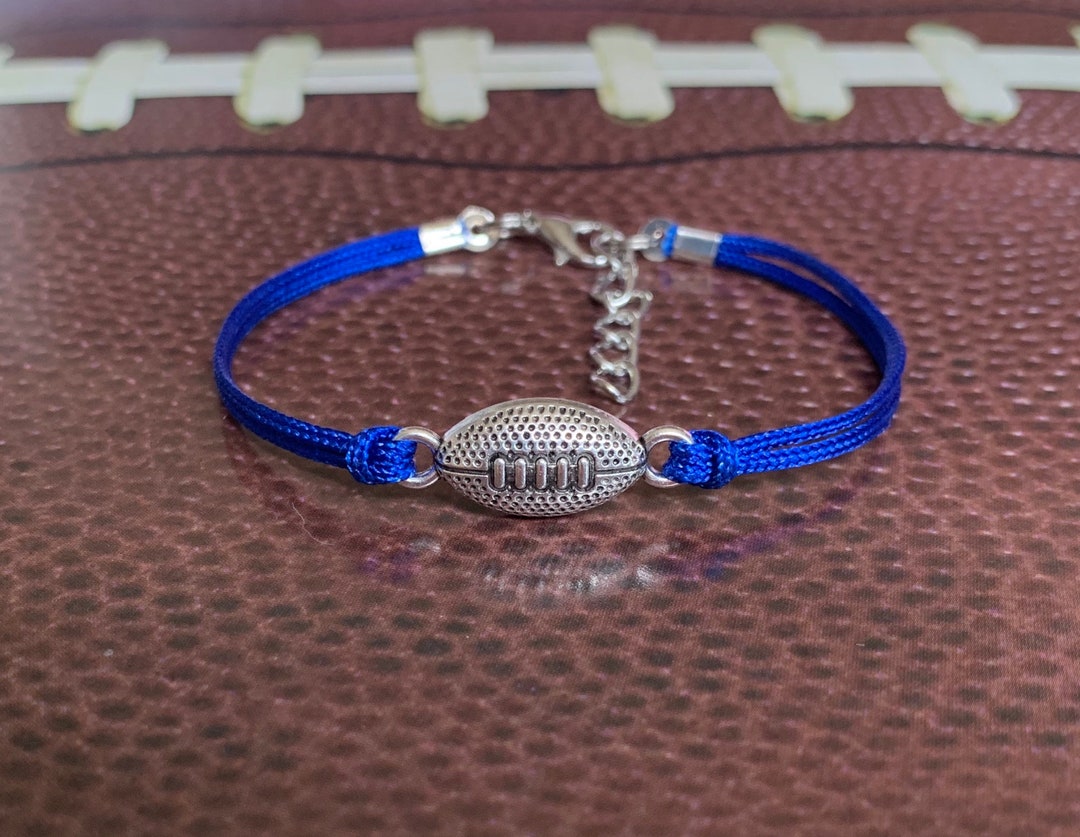 Sports Jewelry: Team Color Bracelet With Antique Silver Football Charm ...