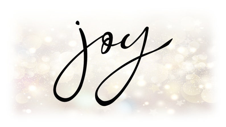 Holiday Clip-Art: Large Fancy Word Joy with Big | Etsy