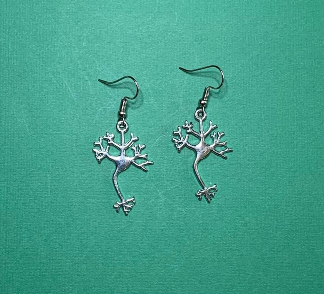 Medical Jewelry: Cell, Neuron or Nerve Earrings in Silver or Gold Tone ...