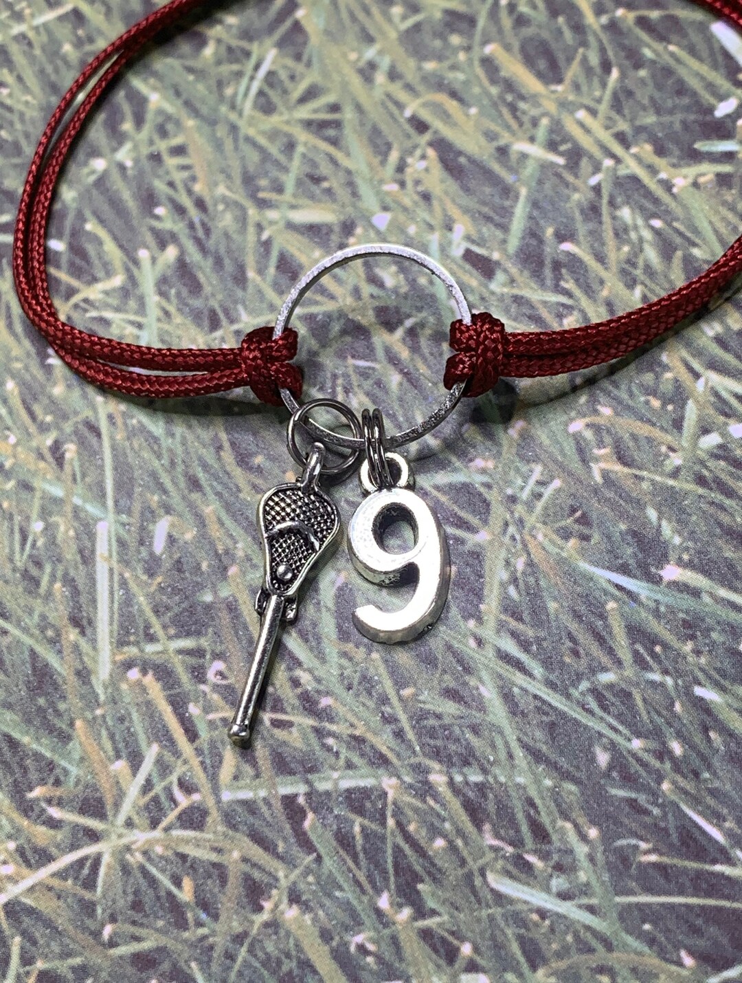 Sports Jewelry: Team Color Bracelet With Antique Silver Lacrosse Charm ...