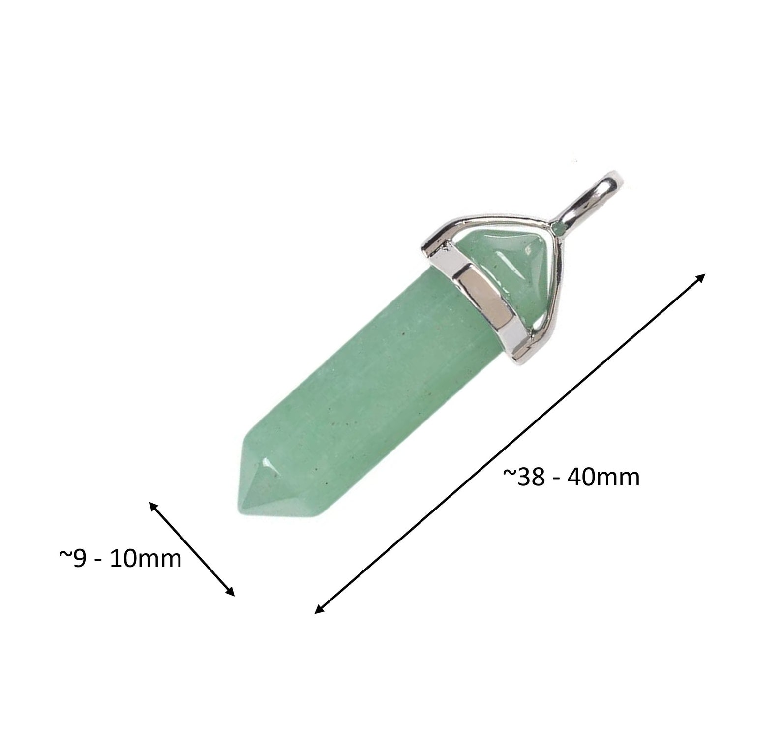 Genuine Gemstone Crystal Bullet Shape Pendant Necklace: Green - Etsy