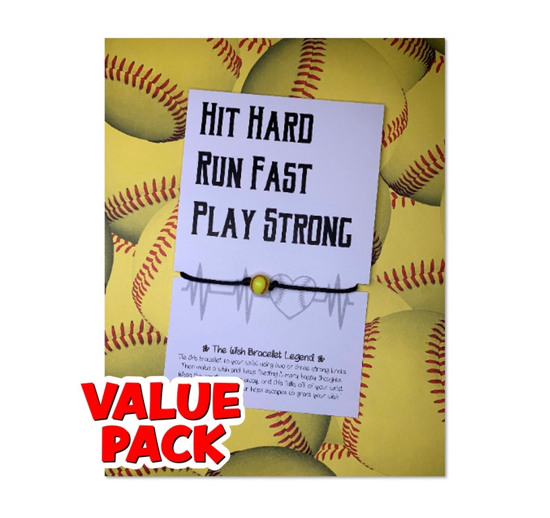 Value Pack: Red, White, or Pink Inspirational Card With Softball Charm ...