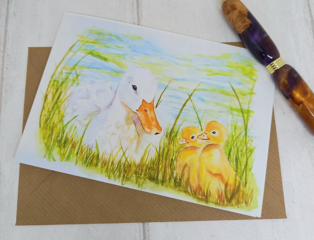 Duck Card, Duck Birthday Card, Duck Gifts, Blank Card, Animals and ...