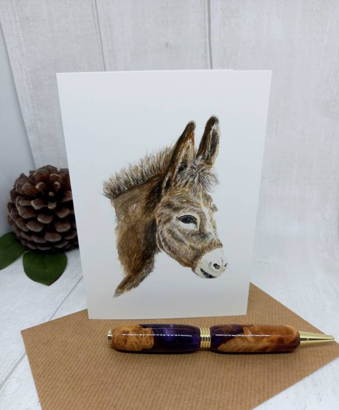 Donkey Greetings Card, Donkey Birthday Card, Blank Card, Animals and ...