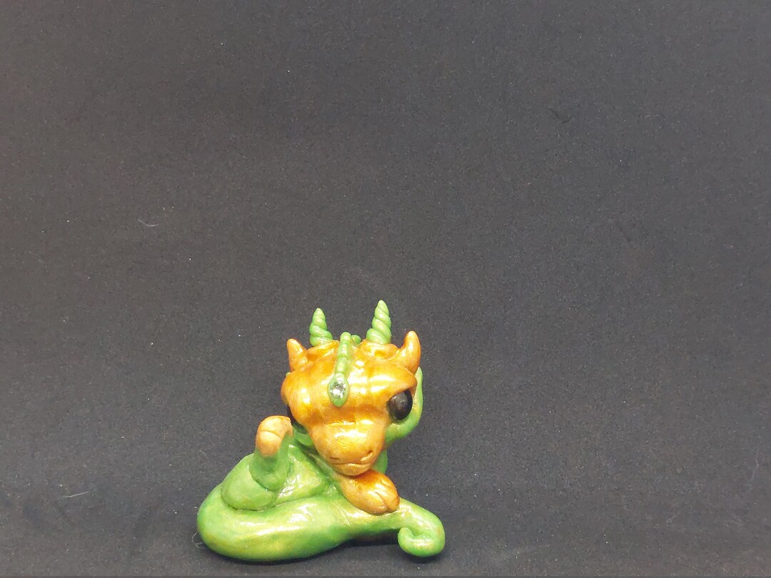 Green and Gold Baby Dragon - Etsy