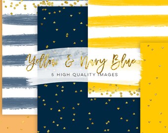 Navy blue and yellow | Etsy