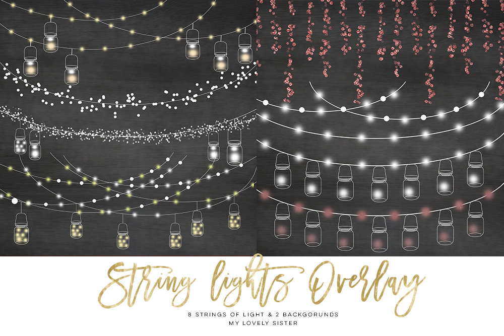 String Lights Clipart Mason Jar Chalkboard Party Lights - Etsy