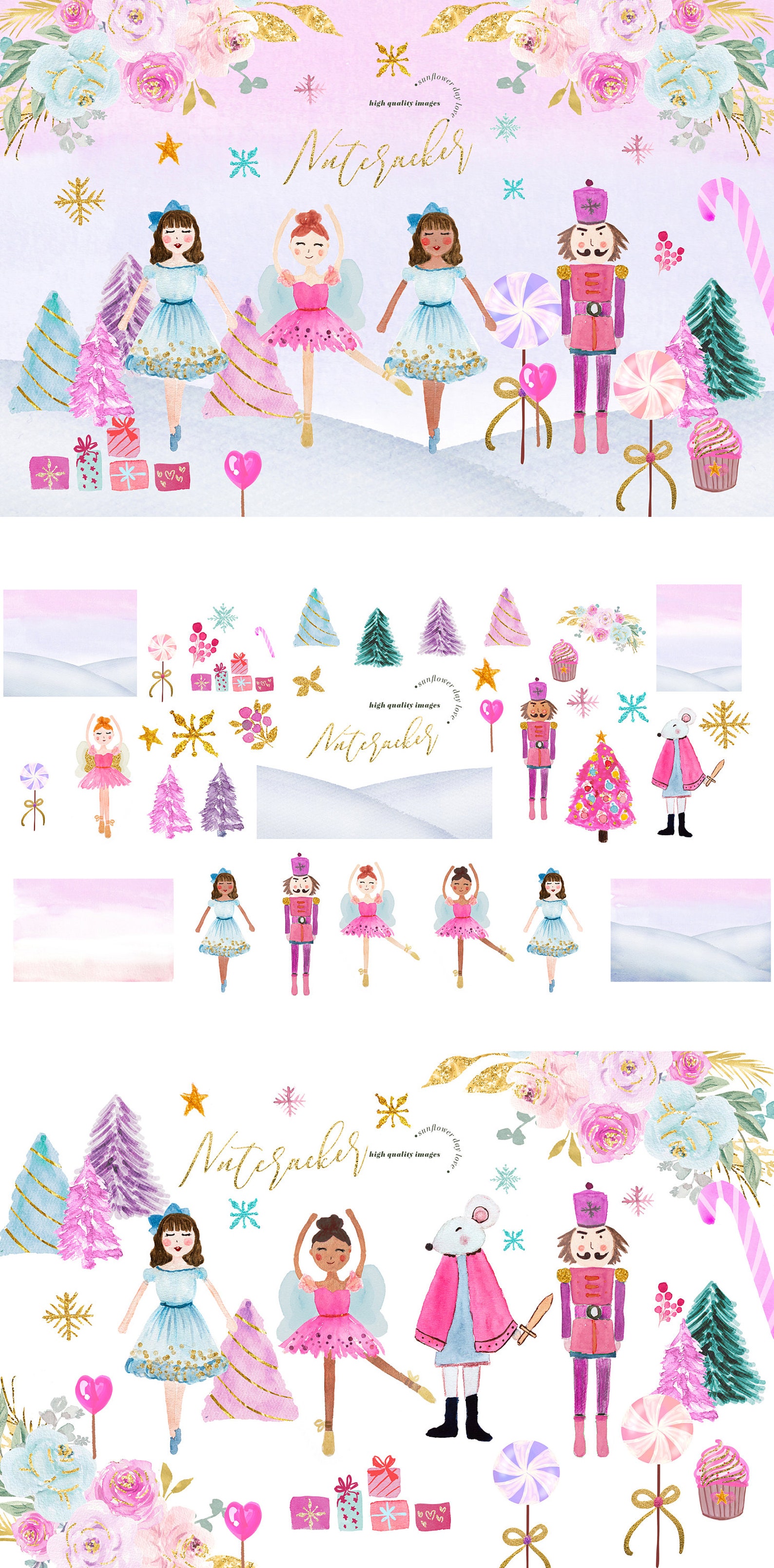 Nutcracker Clipart Christmas Ballet Illustration Winter - Etsy