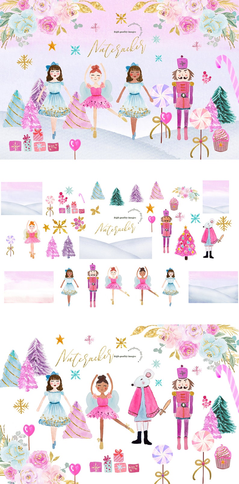 Nutcracker Clipart Christmas Ballet Illustration Winter - Etsy