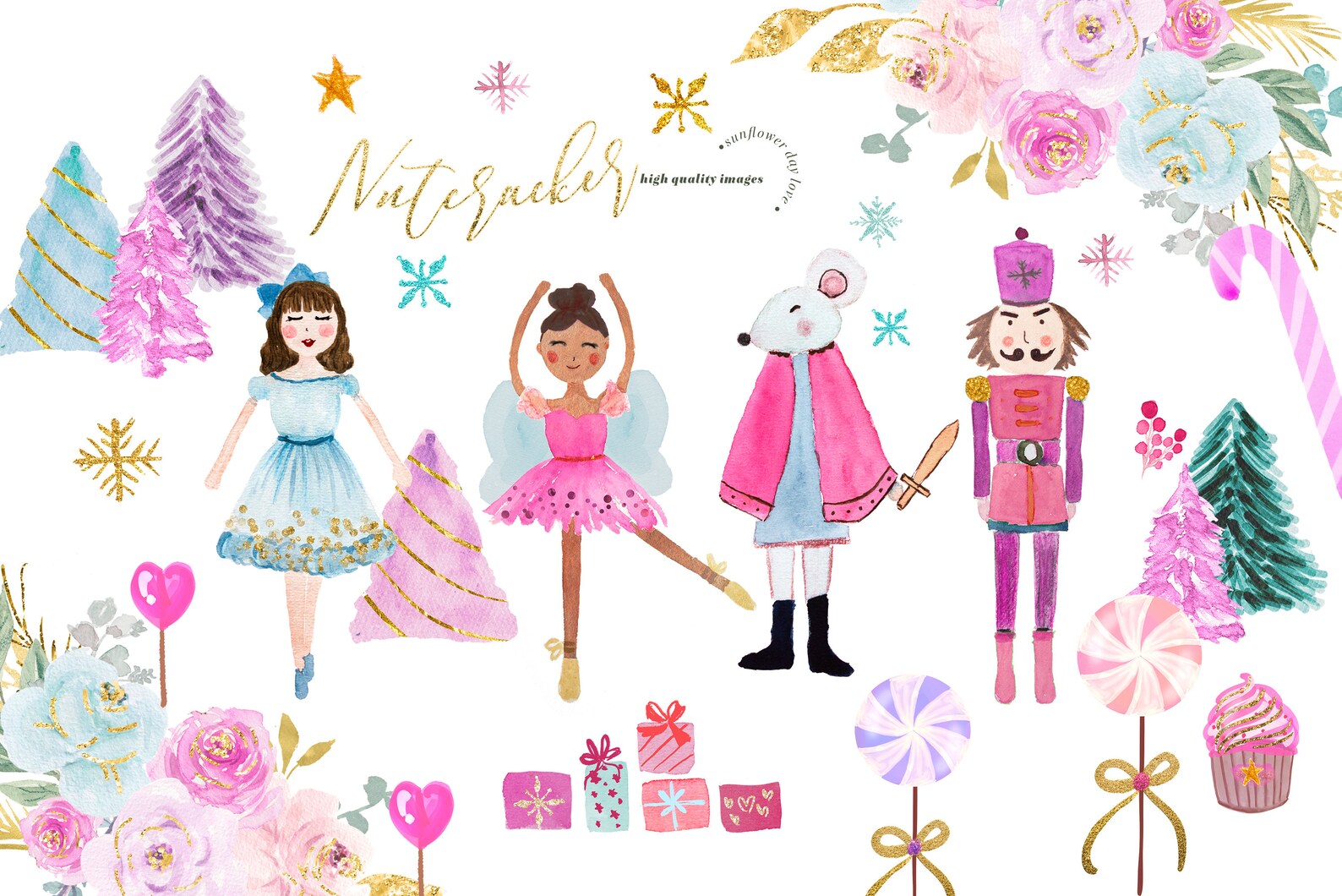 Nutcracker Clipart Christmas Ballet Illustration Winter - Etsy