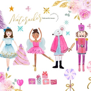 Nutcracker Clipart, Christmas Ballet Illustration, Winter Watercolor ...