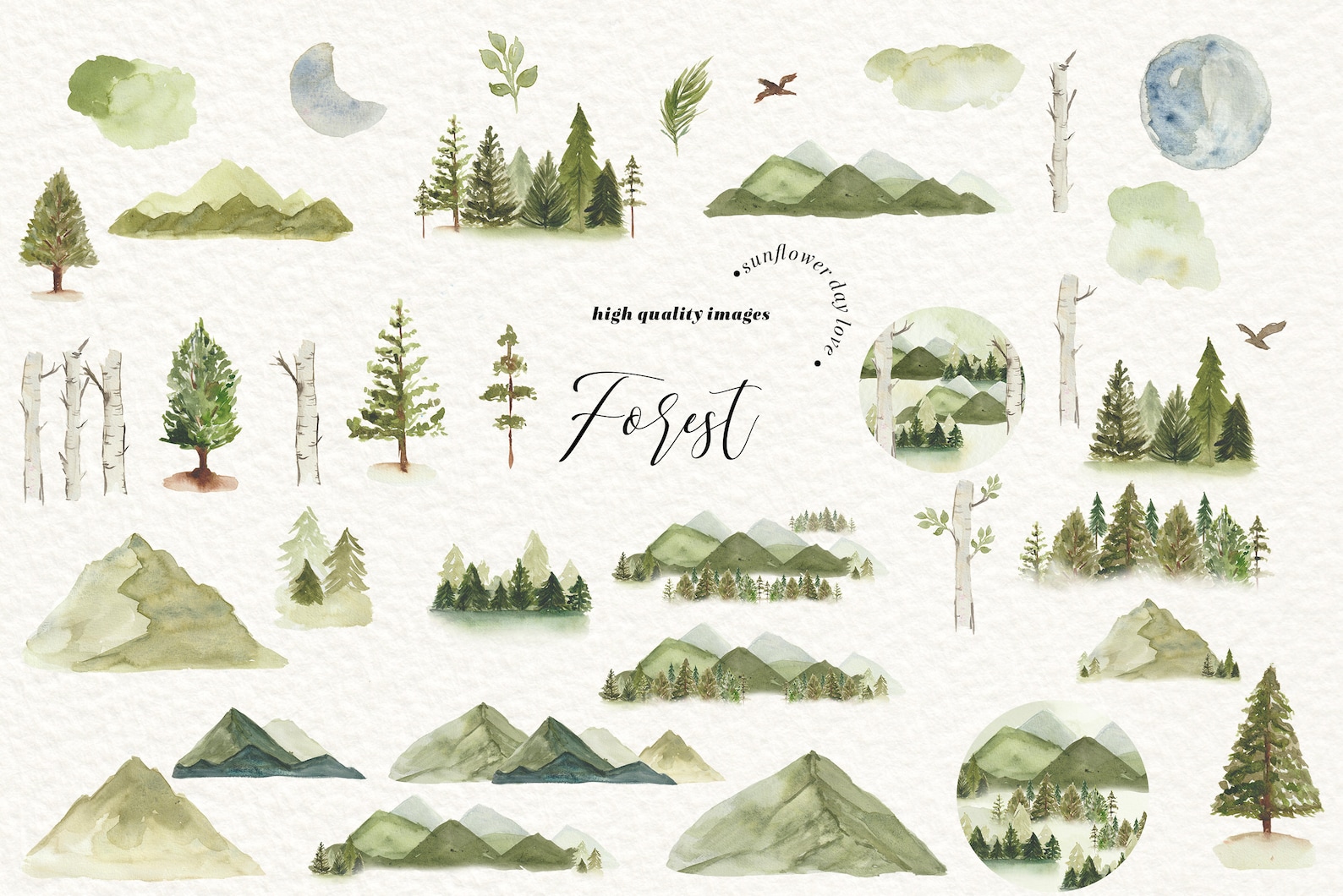 Winter Mountain Pine Trees Clipart, Winter Christmas Tree Frame ...